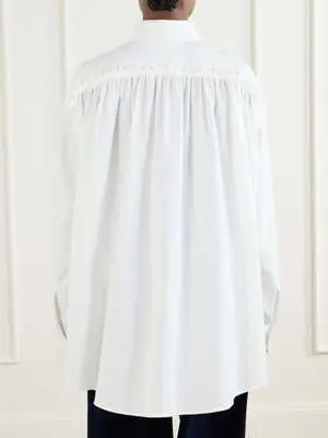 LES VACANCES D'IRINA Gathered Cotton Shirt