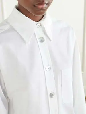 LES VACANCES D'IRINA Gathered Cotton Shirt
