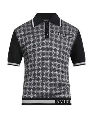 Amiri Polo Shirt Charcoal Size Wool, Viscose