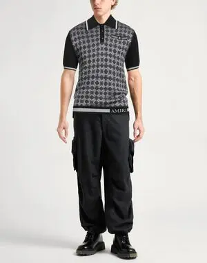 Amiri Polo Shirt Charcoal Size Wool, Viscose