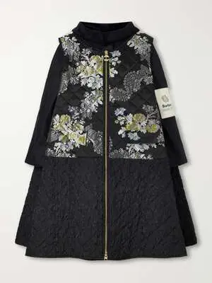 Erdem Barbour Embellished Waxed Cotton-jacquard Coat