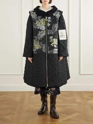 Erdem Barbour Embellished Waxed Cotton-jacquard Coat