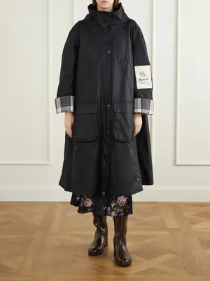 Erdem X Barbour Embellished Waxed Cotton-jacquard Coat