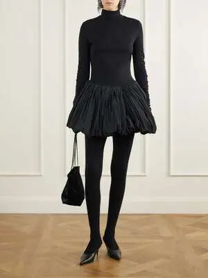 Magda Butrym Wool-blend Jersey And Shell Balloon Mini Dress