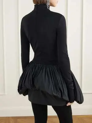Magda Butrym Wool-blend Jersey And Shell Balloon Mini Dress