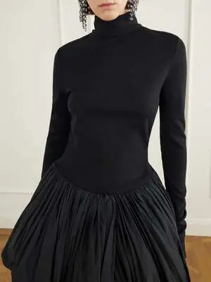 Magda Butrym Wool-blend Jersey And Shell Balloon Mini Dress