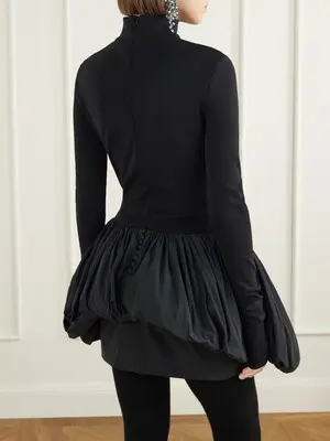 Magda Butrym Wool-blend Jersey And Shell Balloon Mini Dress