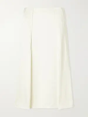JIL SANDER Pleated Satin Midi Skirt