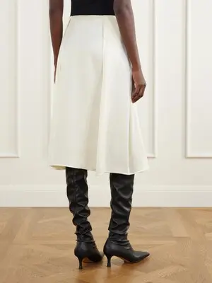 JIL SANDER Pleated Satin Midi Skirt