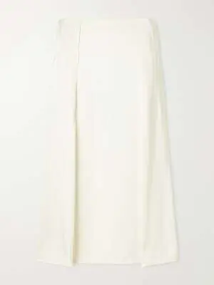 JIL SANDER Pleated Satin Midi Skirt