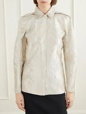 JIL SANDER Floral Jacquard Button-down Shirt