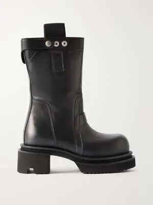 Rick Owens Bogun Leather Knee Boots