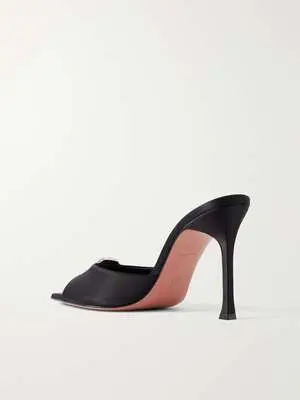 Amina Muaddi Mini Camelia 95 Embellished Satin Sandals