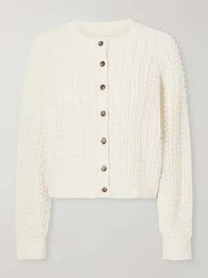 Loulou De Saison Edie Bubble-stitch Cashmere Cardigan