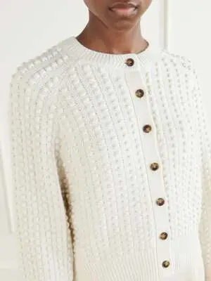 Loulou De Saison Edie Bubble-stitch Cashmere Cardigan
