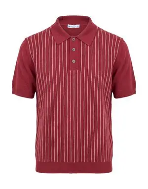 JACOB COHЁN Polo Shirt Brick Size Linen, Cotton