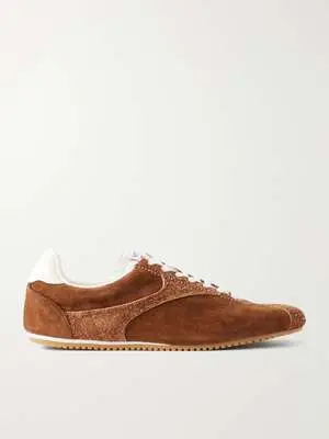 Bottega Veneta Shot Leather-trimmed Suede Sneakers