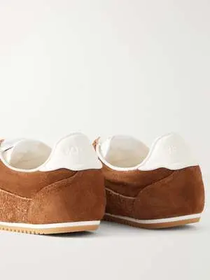 Bottega Veneta Shot Leather-trimmed Suede Sneakers