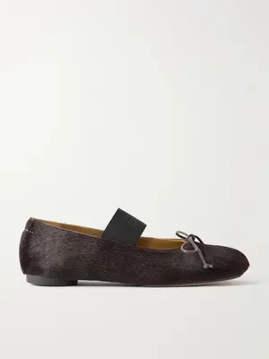 MAISON MARGIELA Bow-detailed Calf Hair Ballet Flats