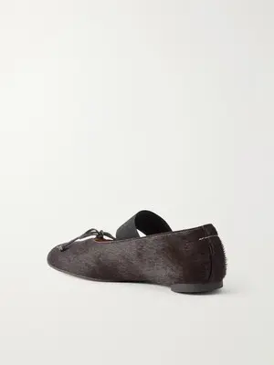 MAISON MARGIELA Bow-detailed Calf Hair Ballet Flats