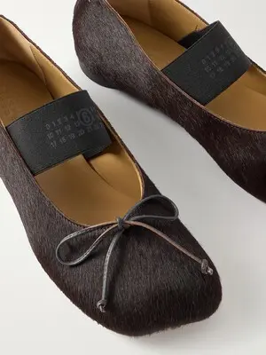MAISON MARGIELA Bow-detailed Calf Hair Ballet Flats