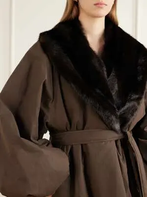 Magda Butrym Belted Plush-trimmed Short Coat