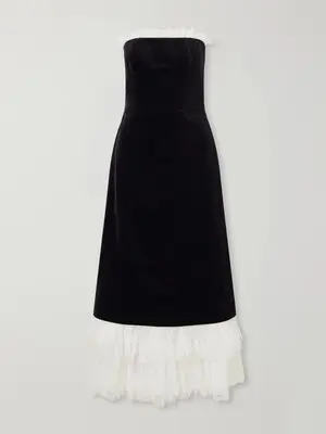 Costarellos Isabetta Strapless Midi Dress - Black