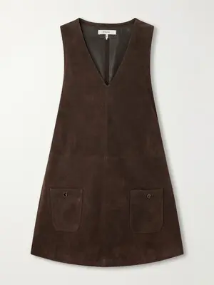 FRAME Safari Tent Suede Mini Dress - Brown