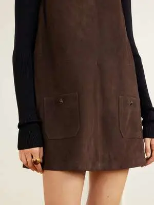FRAME Safari Tent Suede Mini Dress
