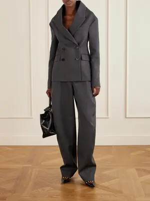 Balenciaga Stola Double-breasted Wool Jacket - Gray
