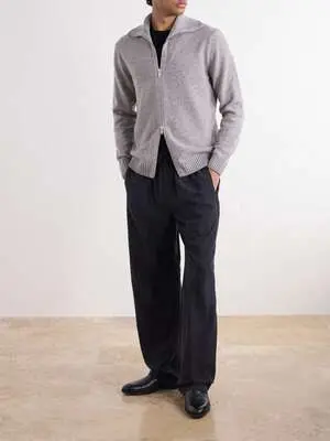 SLOWEAR Zanone Virgin Wool Knitted Zip-up Hoodie
