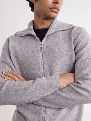 SLOWEAR Zanone Virgin Wool Knitted Zip-up Hoodie