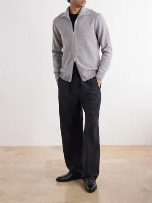 SLOWEAR Zanone Virgin Wool Knitted Zip-up Hoodie