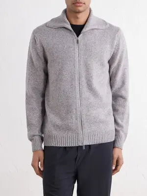 SLOWEAR Zanone Virgin Wool Knitted Zip-up Hoodie