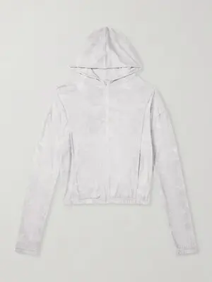 ADON Printed Silk Zip-up Hoodie