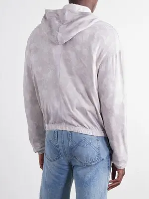 ADON Printed Silk Zip-up Hoodie