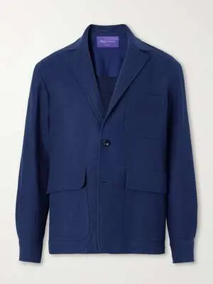 Ralph Lauren Purple Label Cotton-blend Waffle-knitted Blazer Jacket