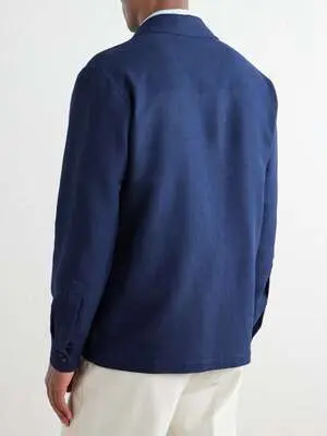 Ralph Lauren Purple Label Cotton-blend Waffle-knitted Blazer Jacket