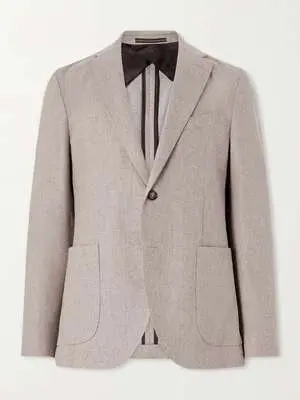 SLOWEAR Wool-blend Flannel Blazer Jacket