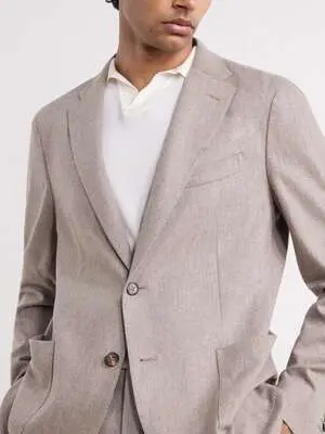 SLOWEAR Wool-blend Flannel Blazer Jacket