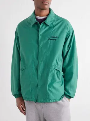Visvim Windfall Embroidered Wool-blend Jacket - Green