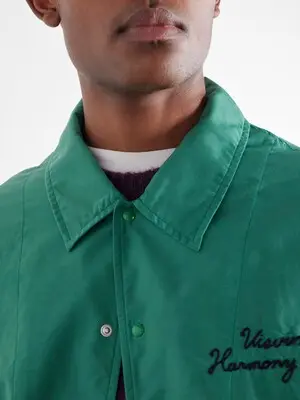 Visvim Windfall Embroidered Wool-blend Jacket - Green