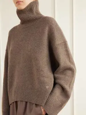 Loulou De Saison Jonah Cashmere Cropped Turtleneck