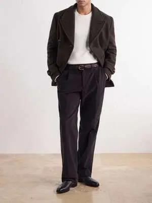 SLOWEAR Double-breasted Wool-blend Plush Coat
