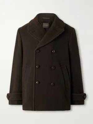 SLOWEAR Double-breasted Wool-blend Plush Coat - Brown