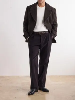 SLOWEAR Double-breasted Wool-blend Peacoat