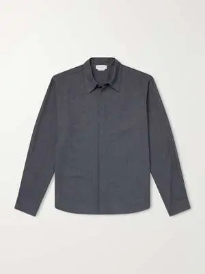 Gabriela Hearst Abbe Cotton And Cashmere-blend Shirt - Gray