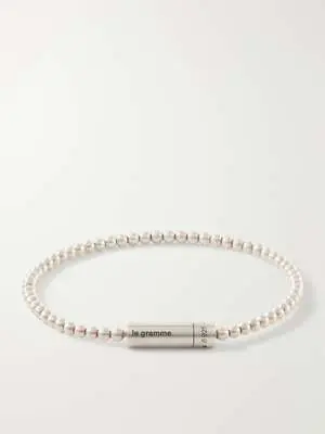 Le Gramme 11g Beaded Sterling Bracelet - Silver