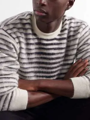 TOM FORD Striped Mohair-blend Sweater