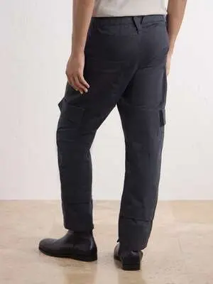ADON Straight-leg Cotton Herringbone Trousers